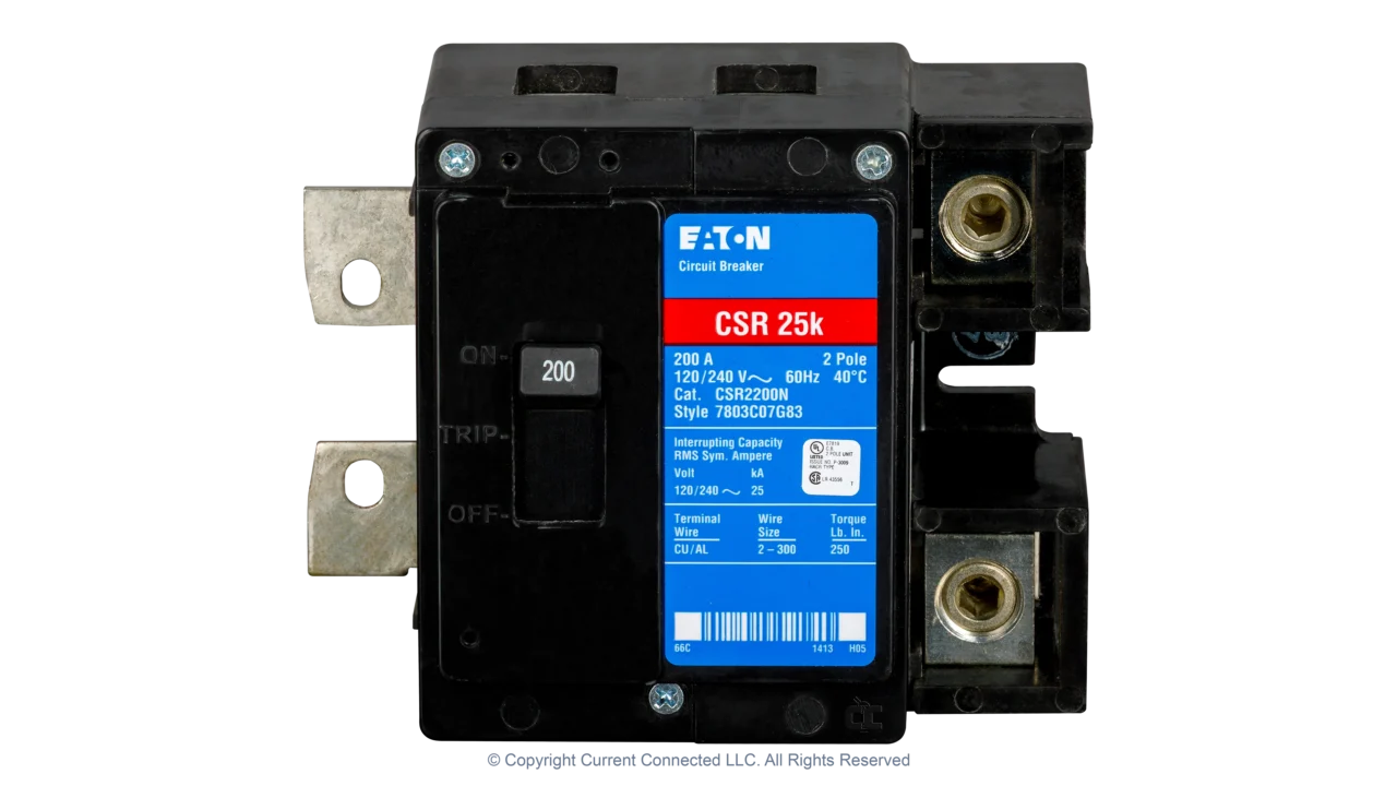 Eaton CSR 200 Amp 2-Pole 25 kAIC Main Circuit Breaker, Bolted ...