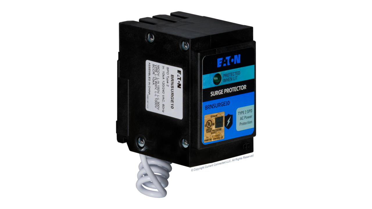 Eaton BR 20kA 2-Pole Pigtail Neutral Whole Home Surge Protection Device ...
